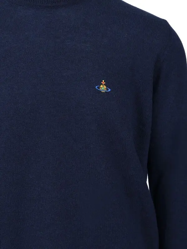 VIVIENNE WESTWOOD Orb Embroidered Crewneck Jumper - Blue