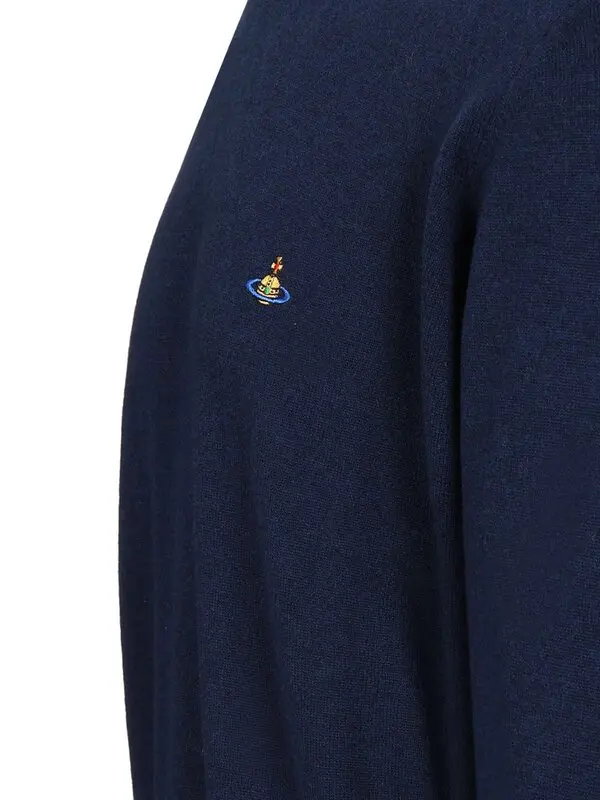 VIVIENNE WESTWOOD Orb Embroidered Crewneck Jumper - Blue