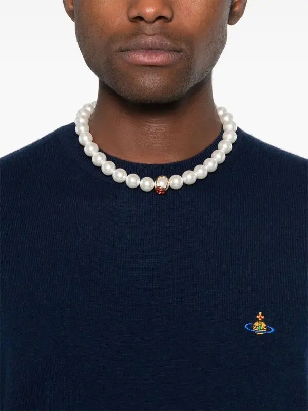 VIVIENNE WESTWOOD Orb Embroidered Crewneck Jumper - Blue