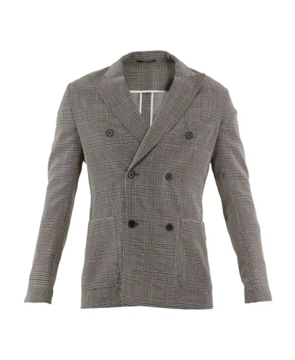 TONELLO Glen Plaid Double-breasted Blazer