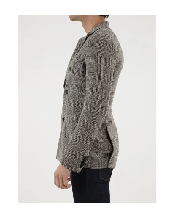 TONELLO Glen Plaid Double-breasted Blazer