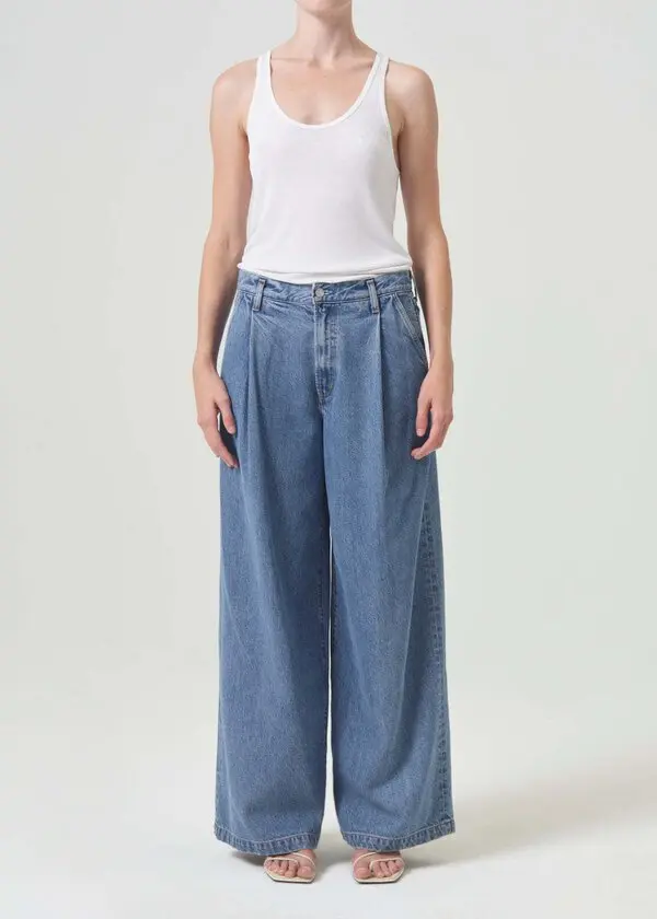 AGOLDE Ellis Pleated Wide-leg Jeans