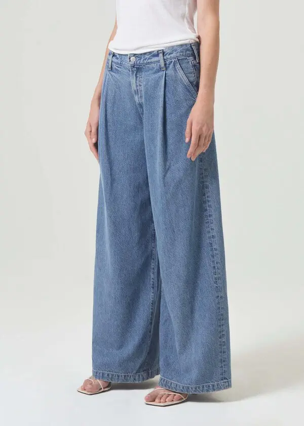 AGOLDE Ellis Pleated Wide-leg Jeans