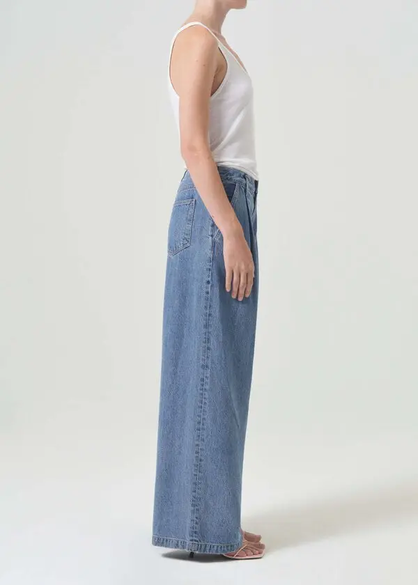AGOLDE Ellis Pleated Wide-leg Jeans