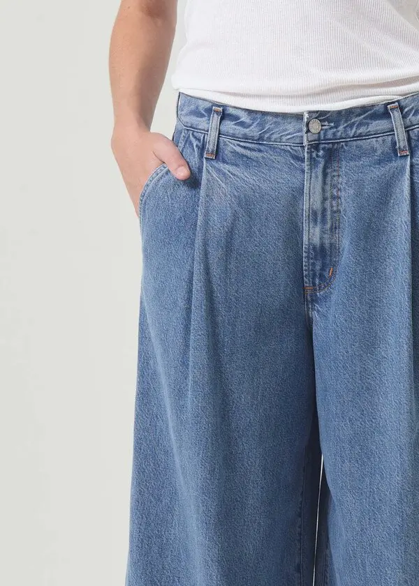 AGOLDE Ellis Pleated Wide-leg Jeans