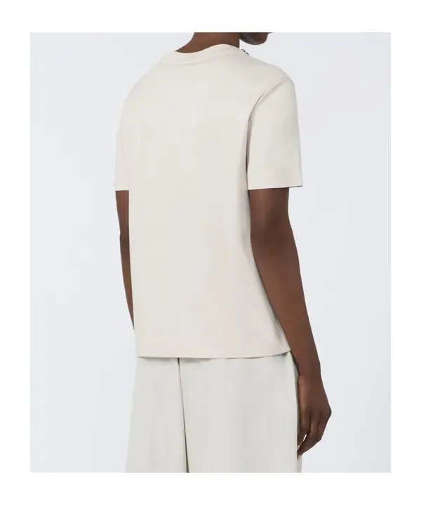Max Mara Bingo Embellished Basic Jersey T-shirt - Beige