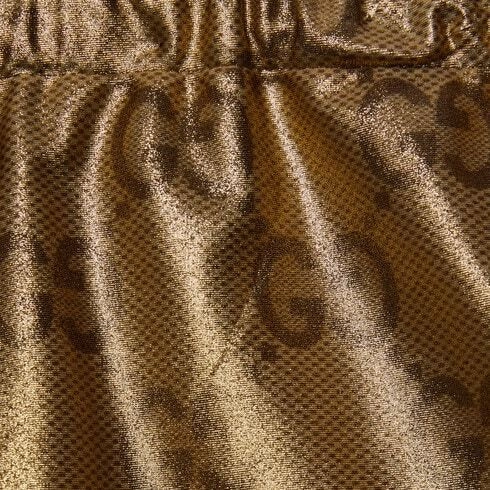 Gucci Metallic Monogram Drawstring Shorts - Brown