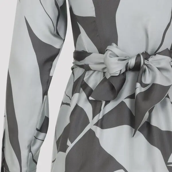 Max Mara Printed Maxi Dress With Shirt Collar - Green