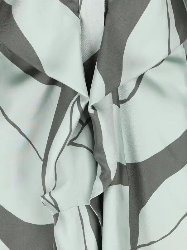 Max Mara Printed Maxi Dress With Shirt Collar - Green