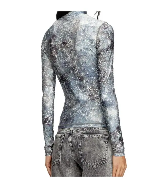 DIESEL® T-akara Long Sleeve T-shirt With Rain Print