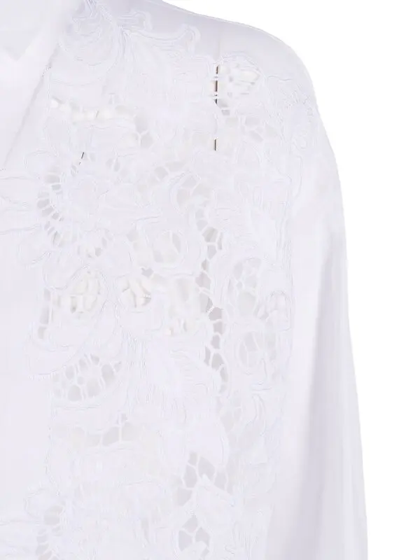 Max Mara Embroidered Long Sleeve Shirt - White