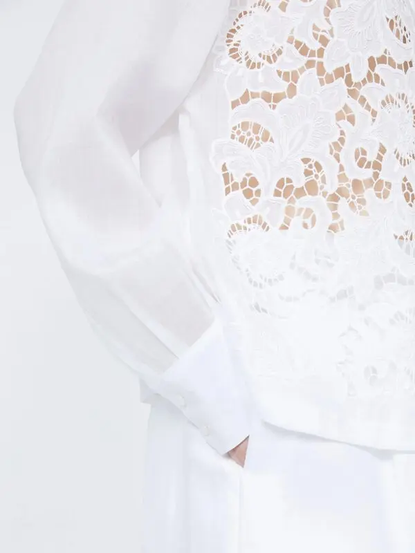 Max Mara Embroidered Long Sleeve Shirt - White