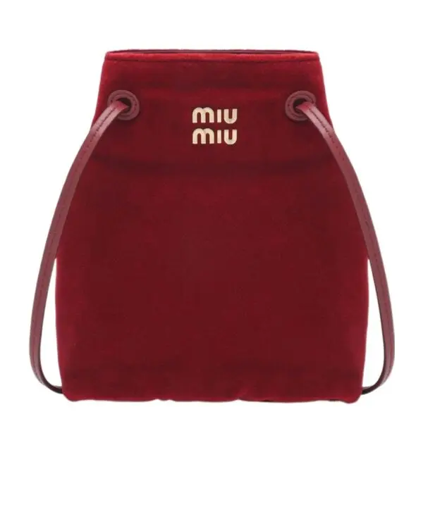 Miu Miu Logo Bucket Bag - Red