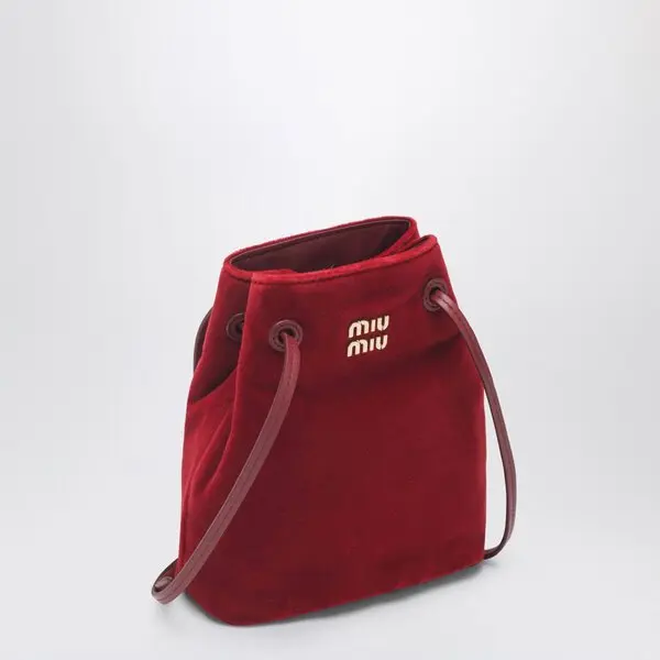 Miu Miu Logo Bucket Bag - Red