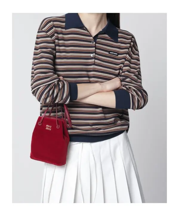 Miu Miu Logo Bucket Bag - Red