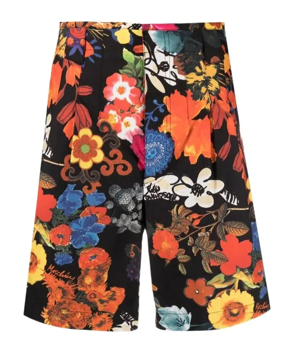 Moschino Floral Print Shorts - Black