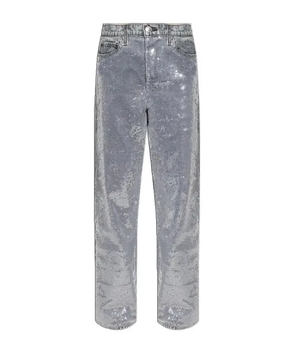 RAG  BONE Rag & Bone Sequin Detailed Straight Leg Jeans
