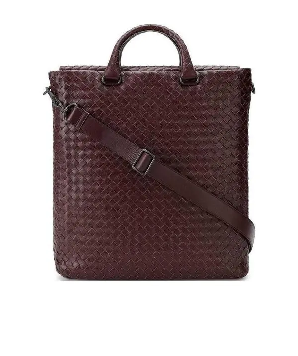 Bottega Veneta Woven Leather Handbag - Deep Red