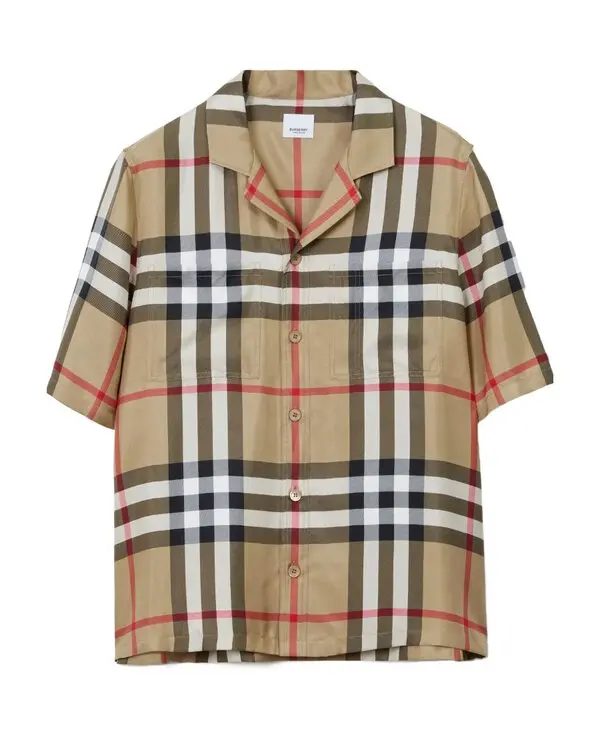 Burberry Checked Short-sleeved Shirt - Brown