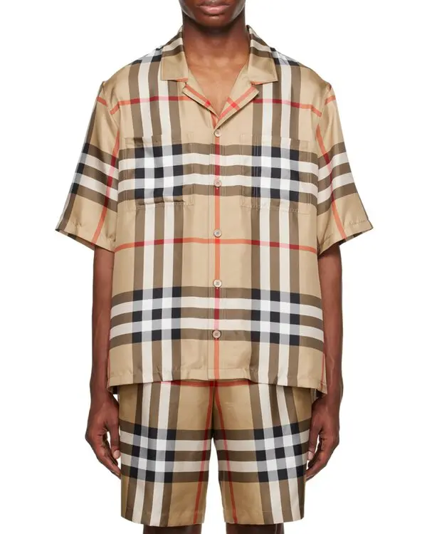 Burberry Checked Short-sleeved Shirt - Brown