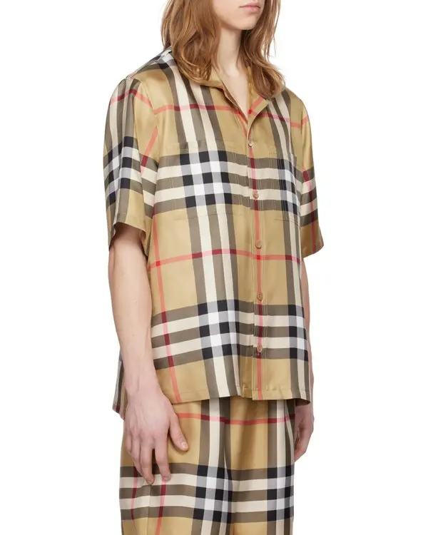 Burberry Checked Short-sleeved Shirt - Brown