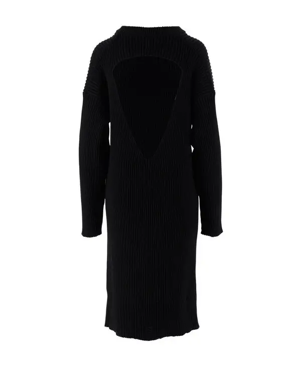 Bottega Veneta Open Back Ribbed Knit Dress
