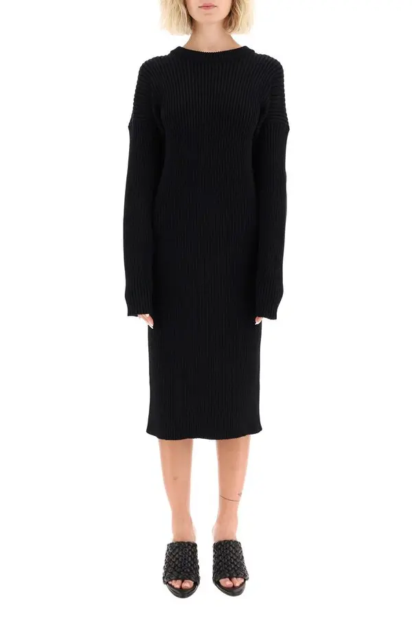 Bottega Veneta Open Back Ribbed Knit Dress