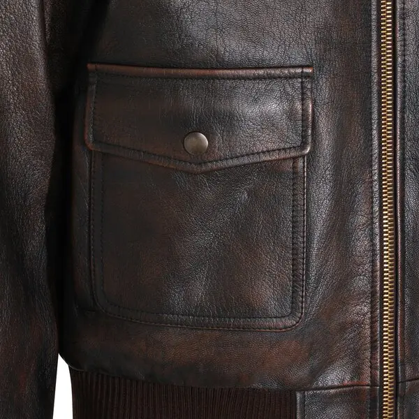 Celine Leather Bomber Jacket With Shearling Collar