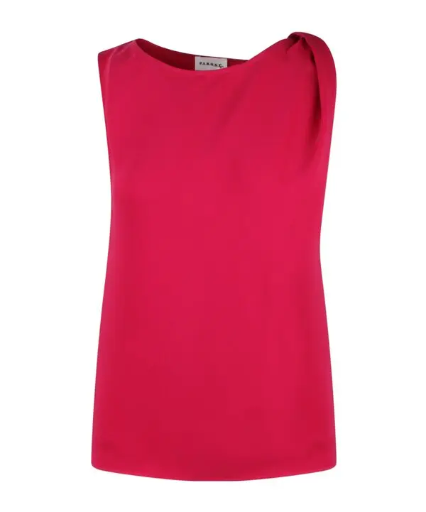 P.a.r.o.s.h Knot Detail Sleeveless Top - Dark Red