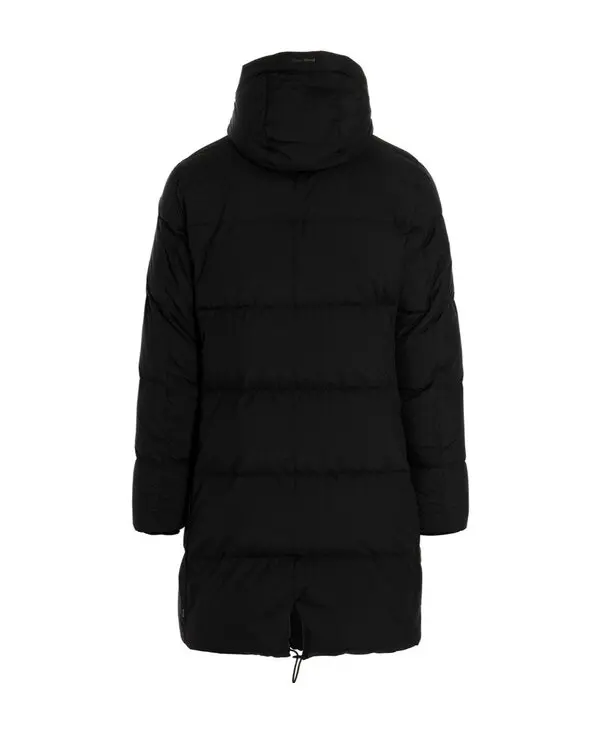 Herno Drawstring Hooded Parka Coat - Black