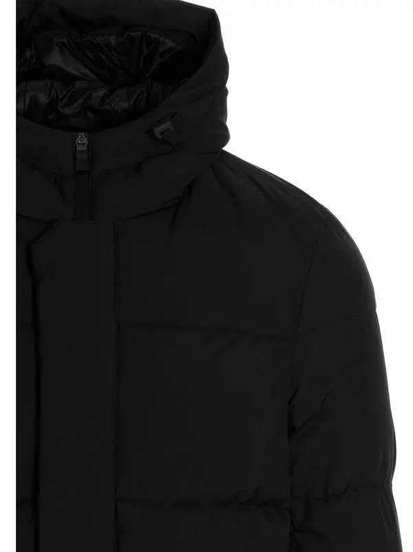 Herno Drawstring Hooded Parka Coat - Black