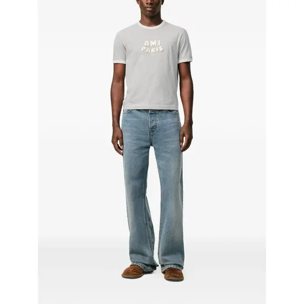 AMI Paris Logo-patch Crewneck T-shirt