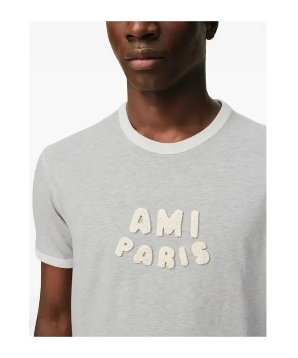 AMI Paris Logo-patch Crewneck T-shirt