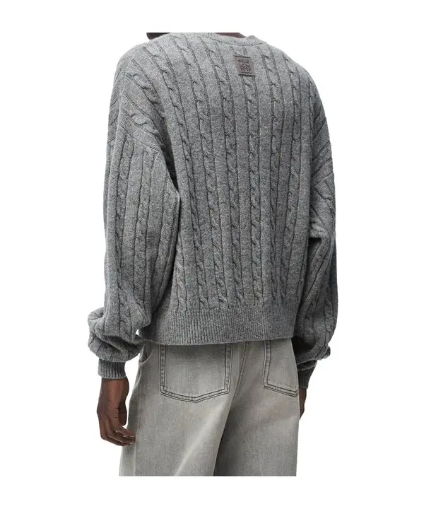 Loewe Wool Sweater With Twisted Knit And Back Logo Patch