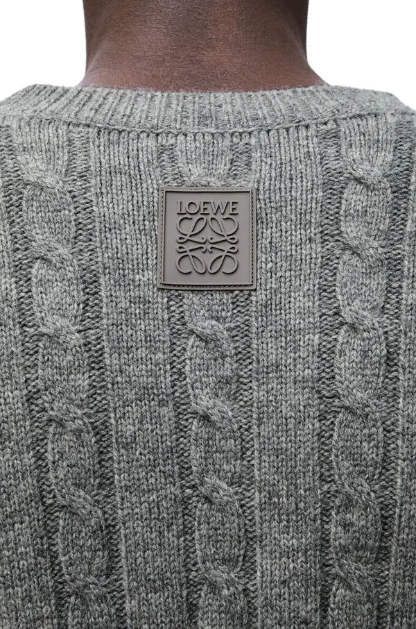 Loewe Wool Sweater With Twisted Knit And Back Logo Patch