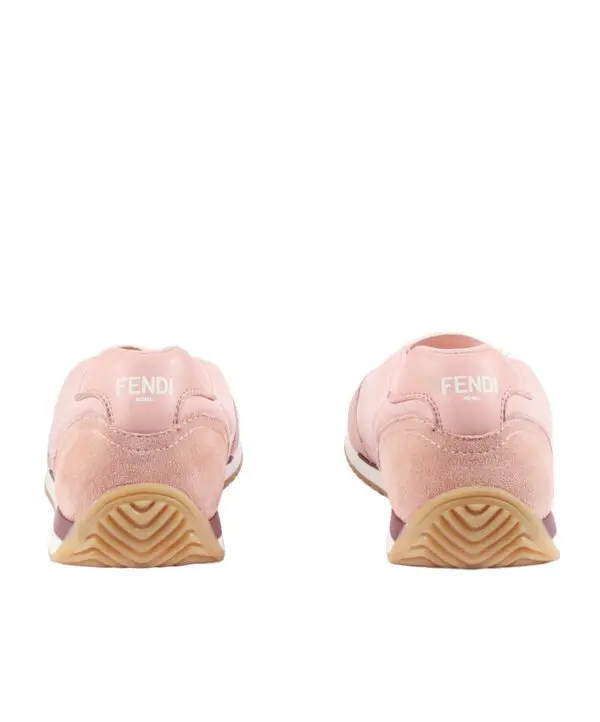 Fendi Quilted Suede Sneakers - Pink