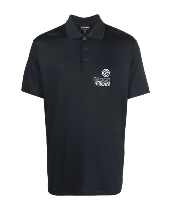 Giorgio Armani Logo Polo Shirt - Black