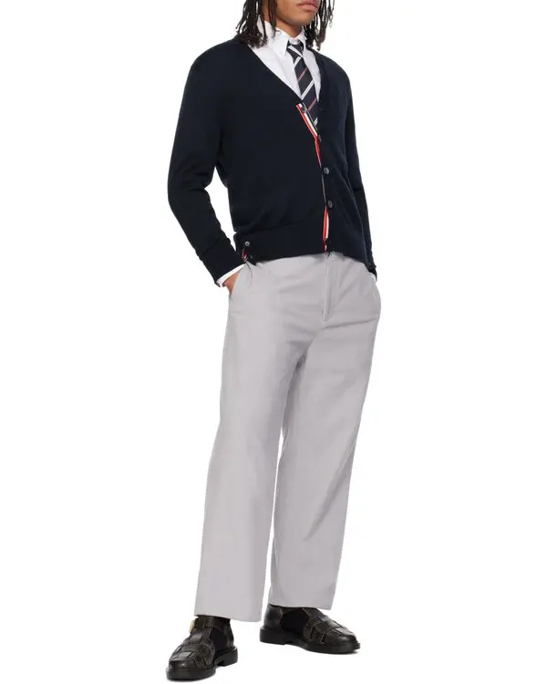 Thom Browne 4-bar V-neck Cardigan - Navy Blue