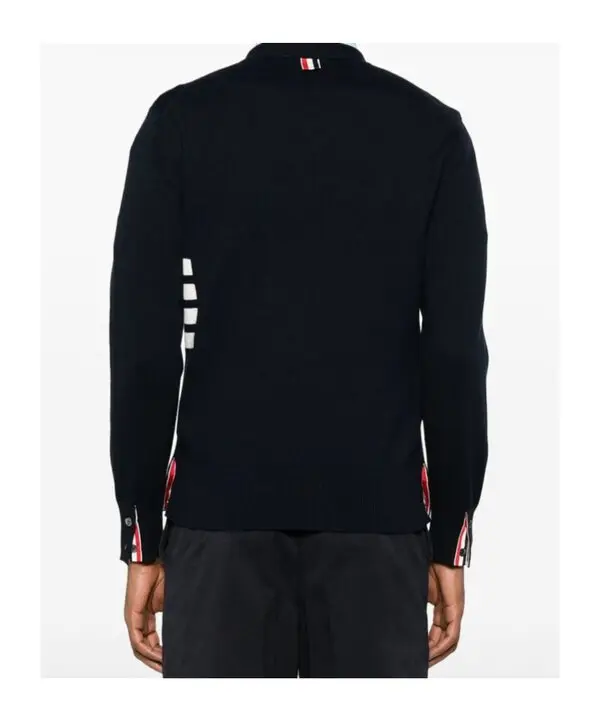 Thom Browne 4-bar V-neck Cardigan - Navy Blue