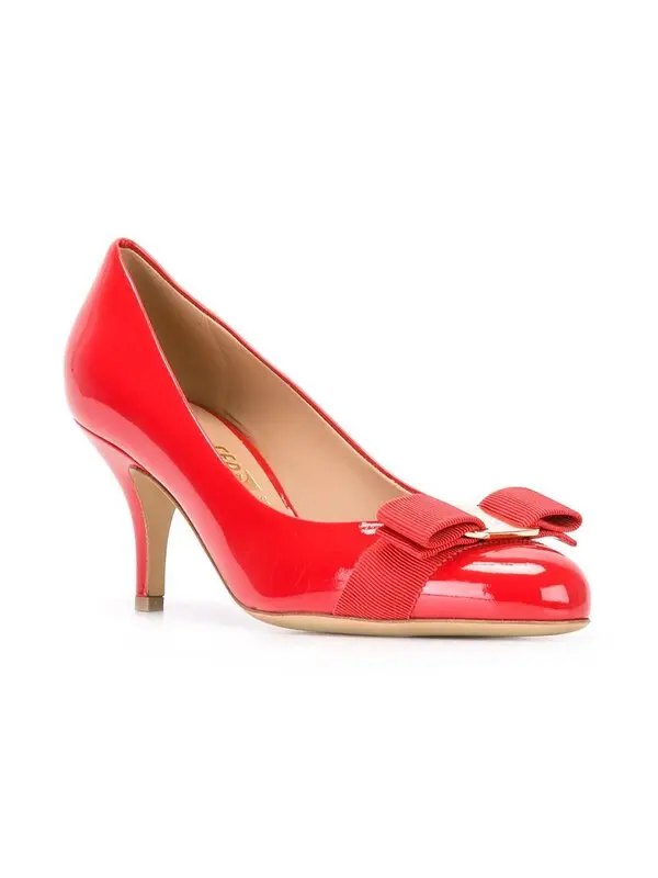 FERRAGAMO Carla 75mm Leather Pumps