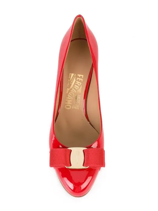 FERRAGAMO Carla 75mm Leather Pumps