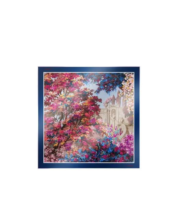 Max Mara Printed Scarf - Midnight Blue