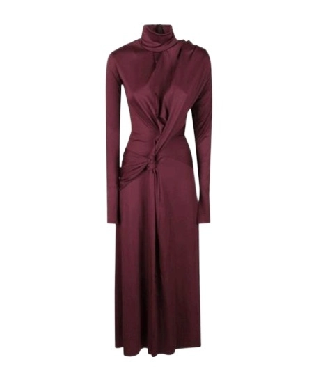 Victoria Beckham High-neck Asymmetrical Dress - Red