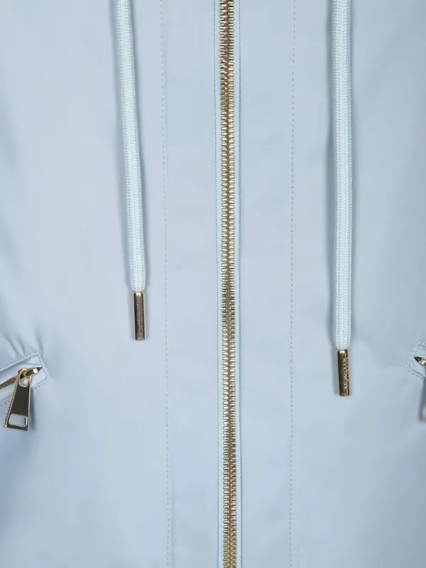 Moncler Logo Patch Zip-up Hooded Jacket - Blue