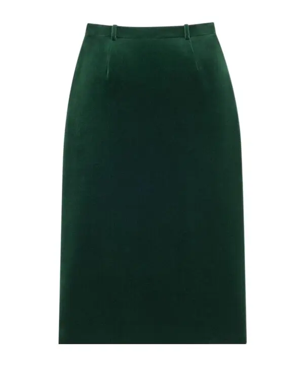 Saint Laurent Velvet Wrap Midi Skirt