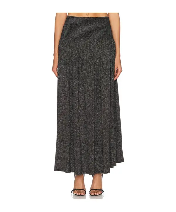 Zimmermann Crush Gathered Maxi Skirt - Black