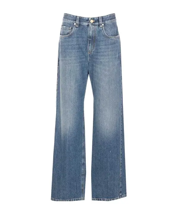 Brunello Cucinelli Boyfriend Jeans With Logo Patch - Blue