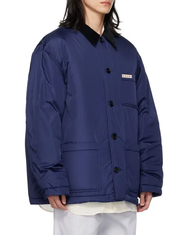 Marni Contrasting Collar Buttoned Overshirt Jacket