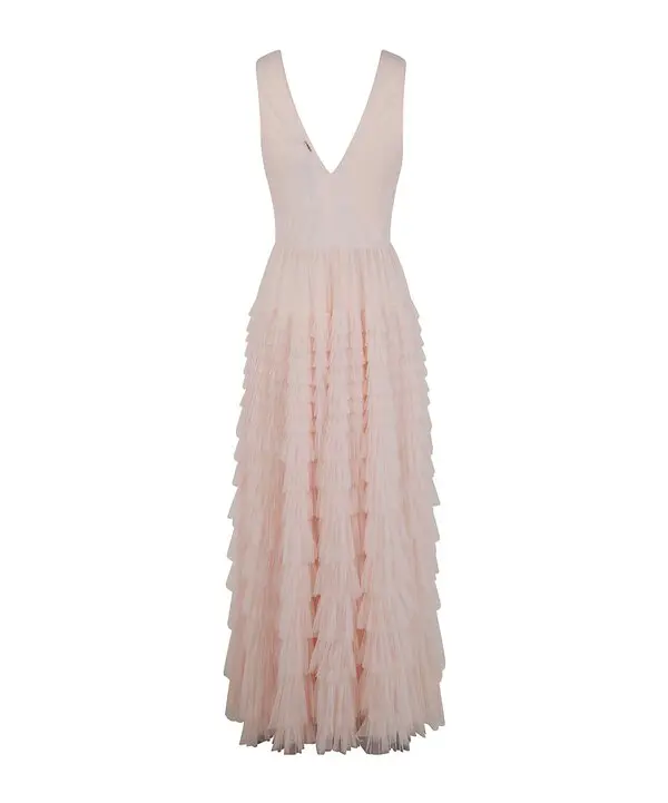 TWINSET Sleeveless V-neck Maxi Dress