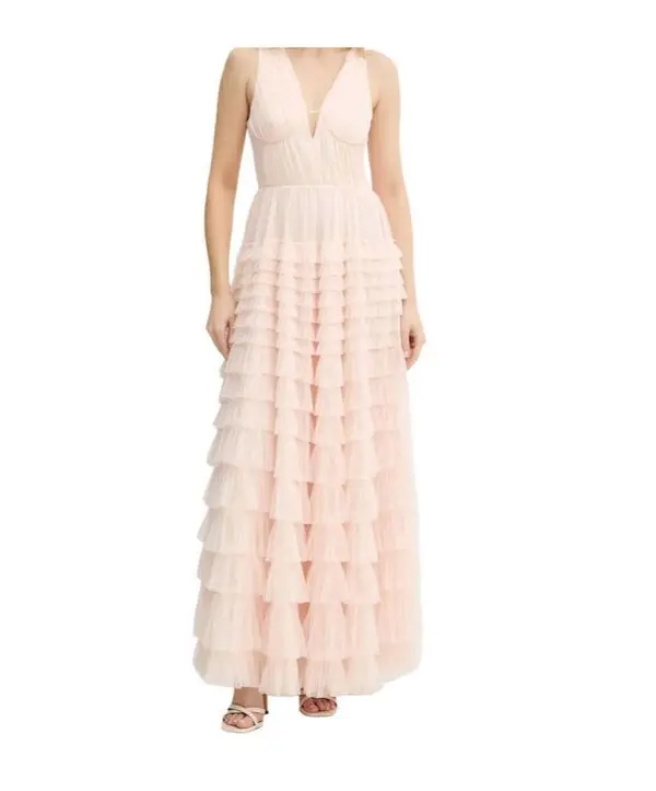 TWINSET Sleeveless V-neck Maxi Dress
